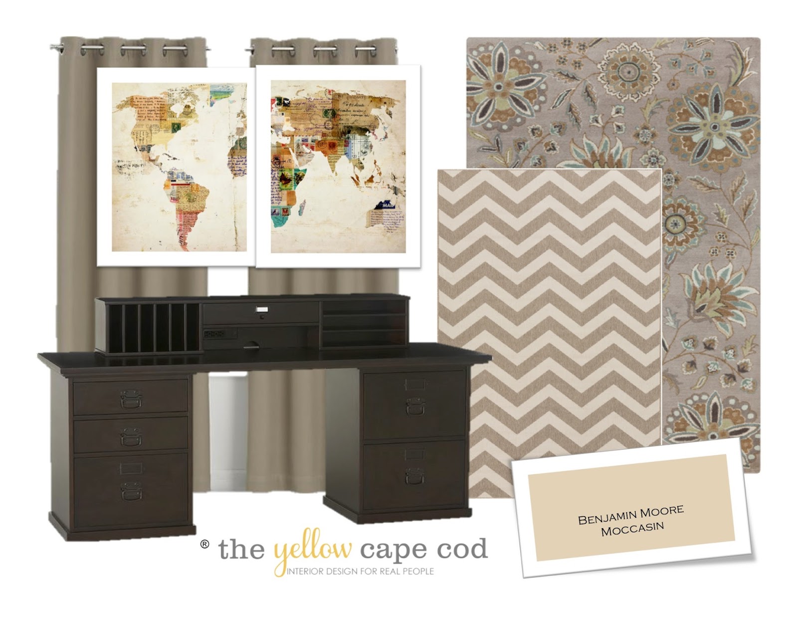 The Yellow Cape Cod: Family Friendly Home Office