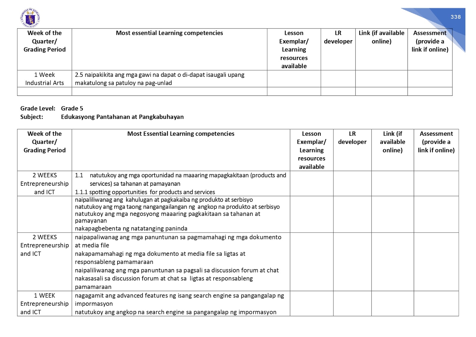DepEd Memos, Orders & Results: Most Essential Learning Competencies in ...