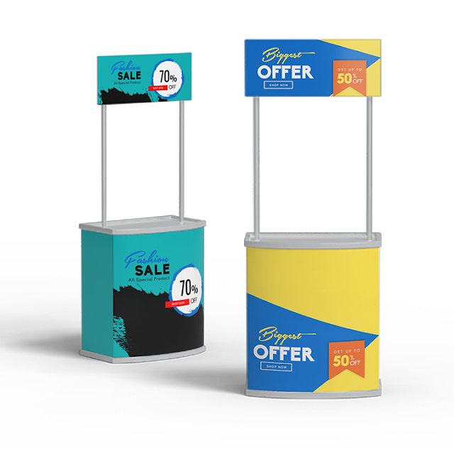 Event Desk Booth Portable (Meja Promosi) Murah di Pekanbaru ~ Print Corner