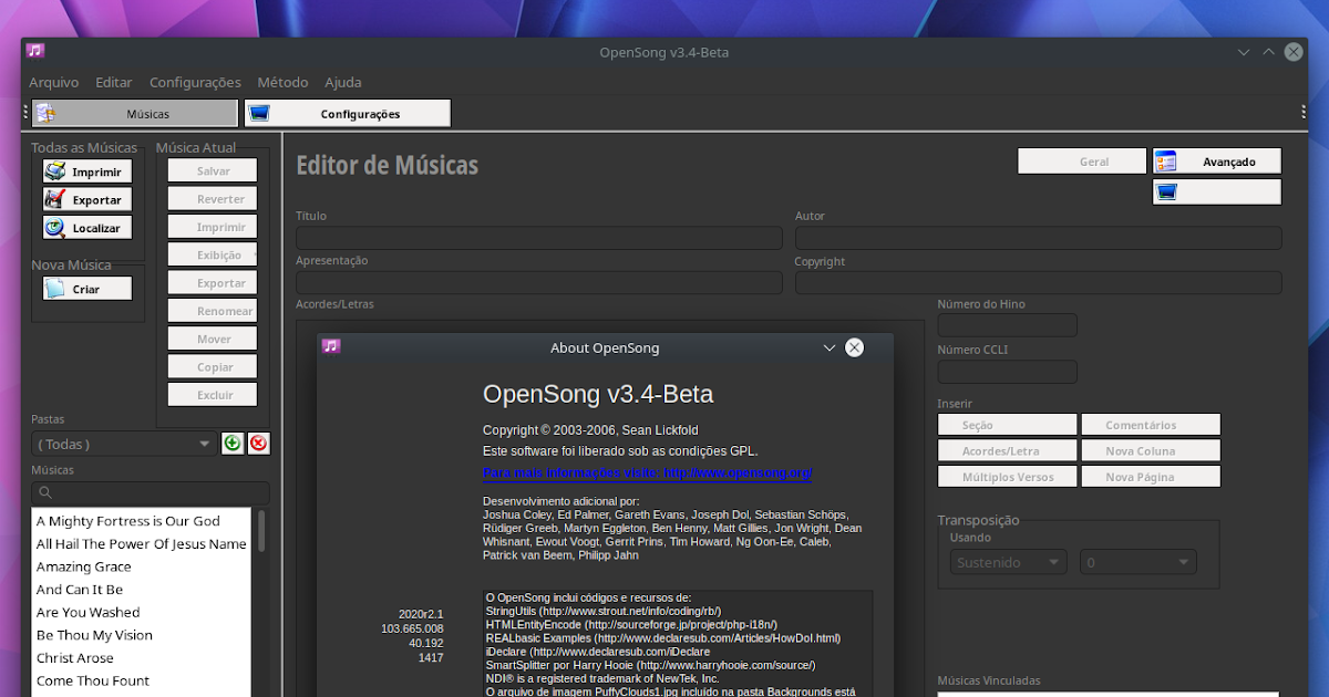 OpenSong 3.4.0-1 Beta para Linux