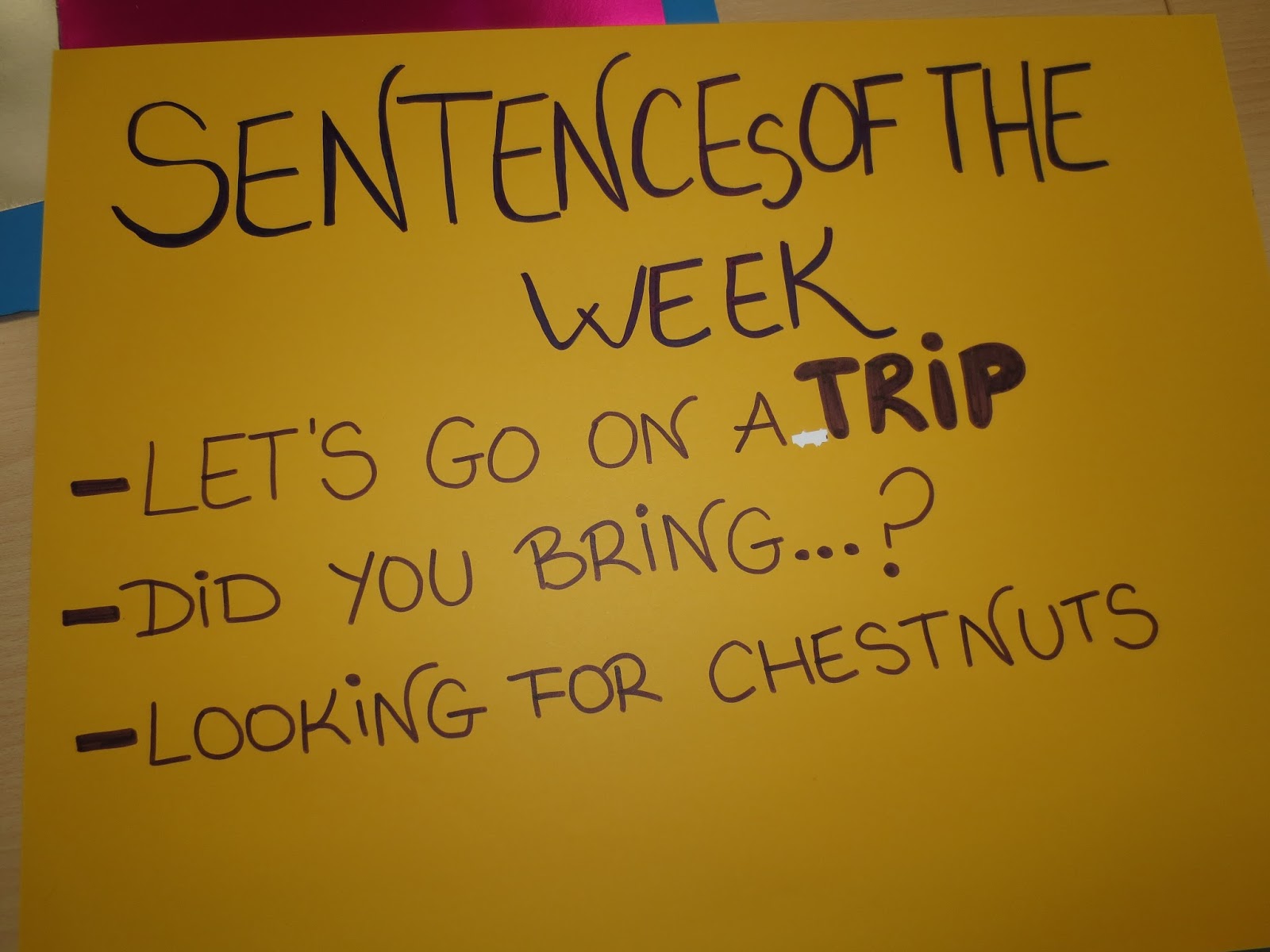 Inglés: SENTENCE OF THE WEEK