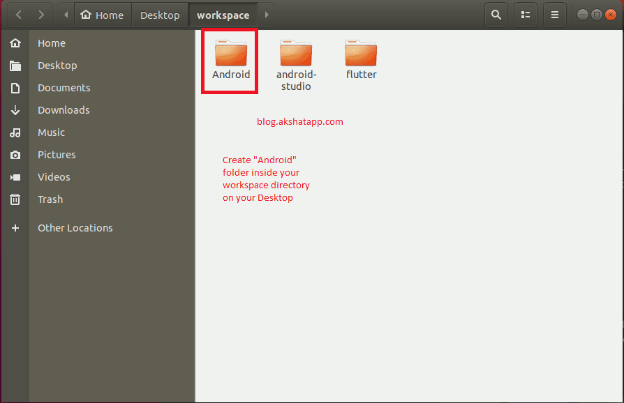 Set up android studio linux path - gemkse