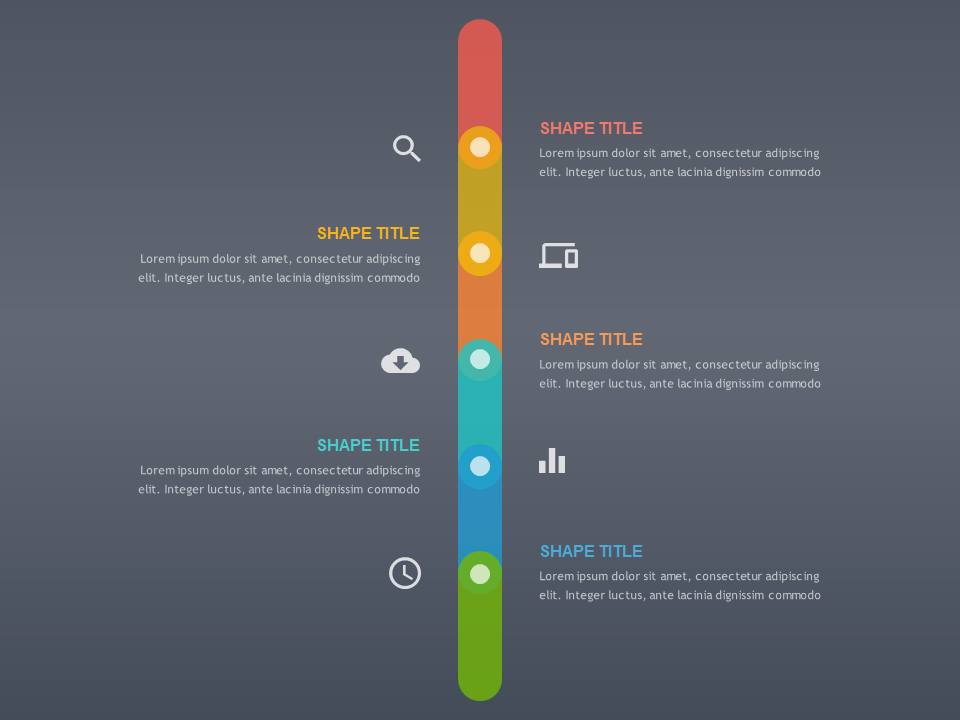 Vertical Point Overlap PowerPoint Templates - PowerPoint Free