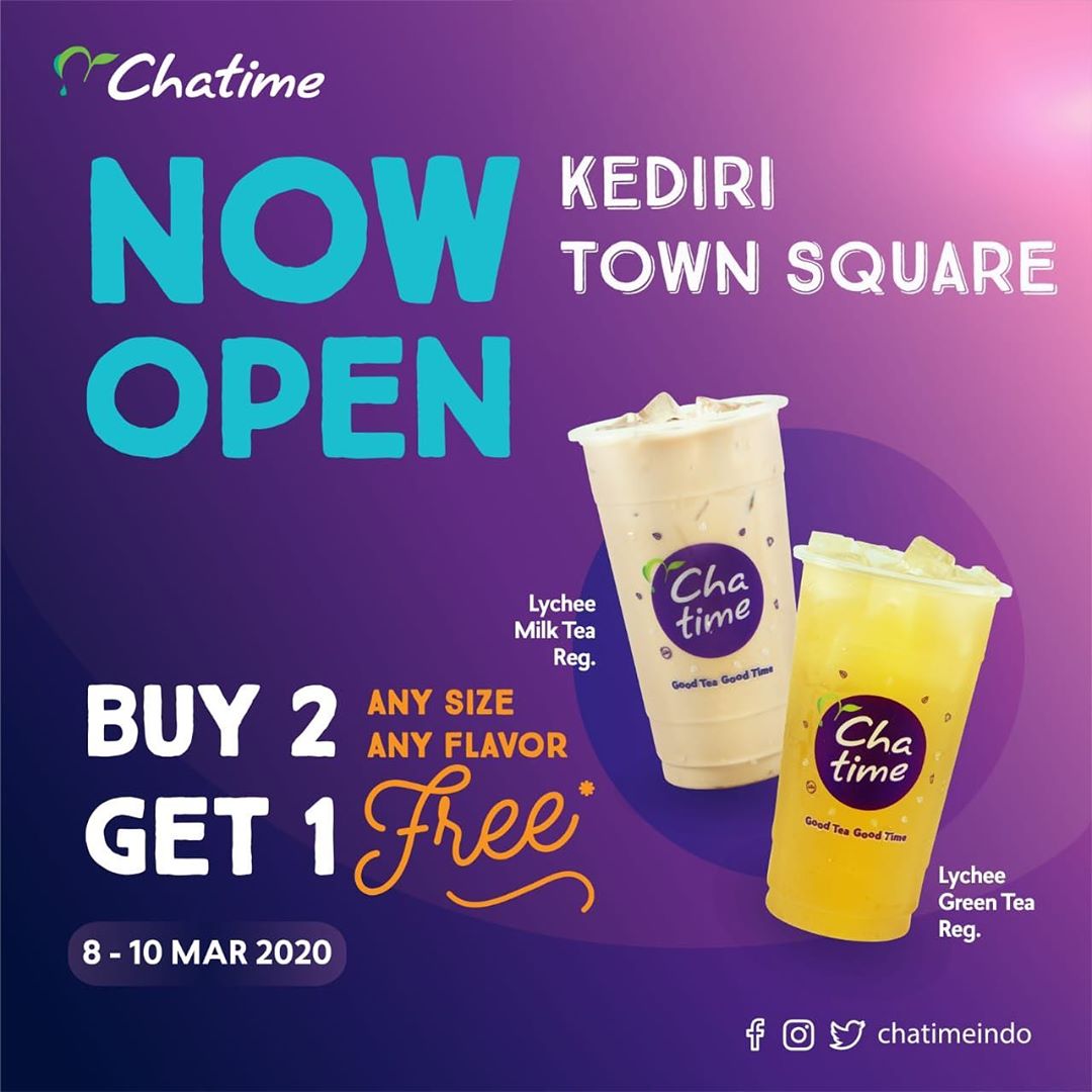 Chatime Promo Now Open Kediri Town Square Buy 2 Get 1 Free | scanharga