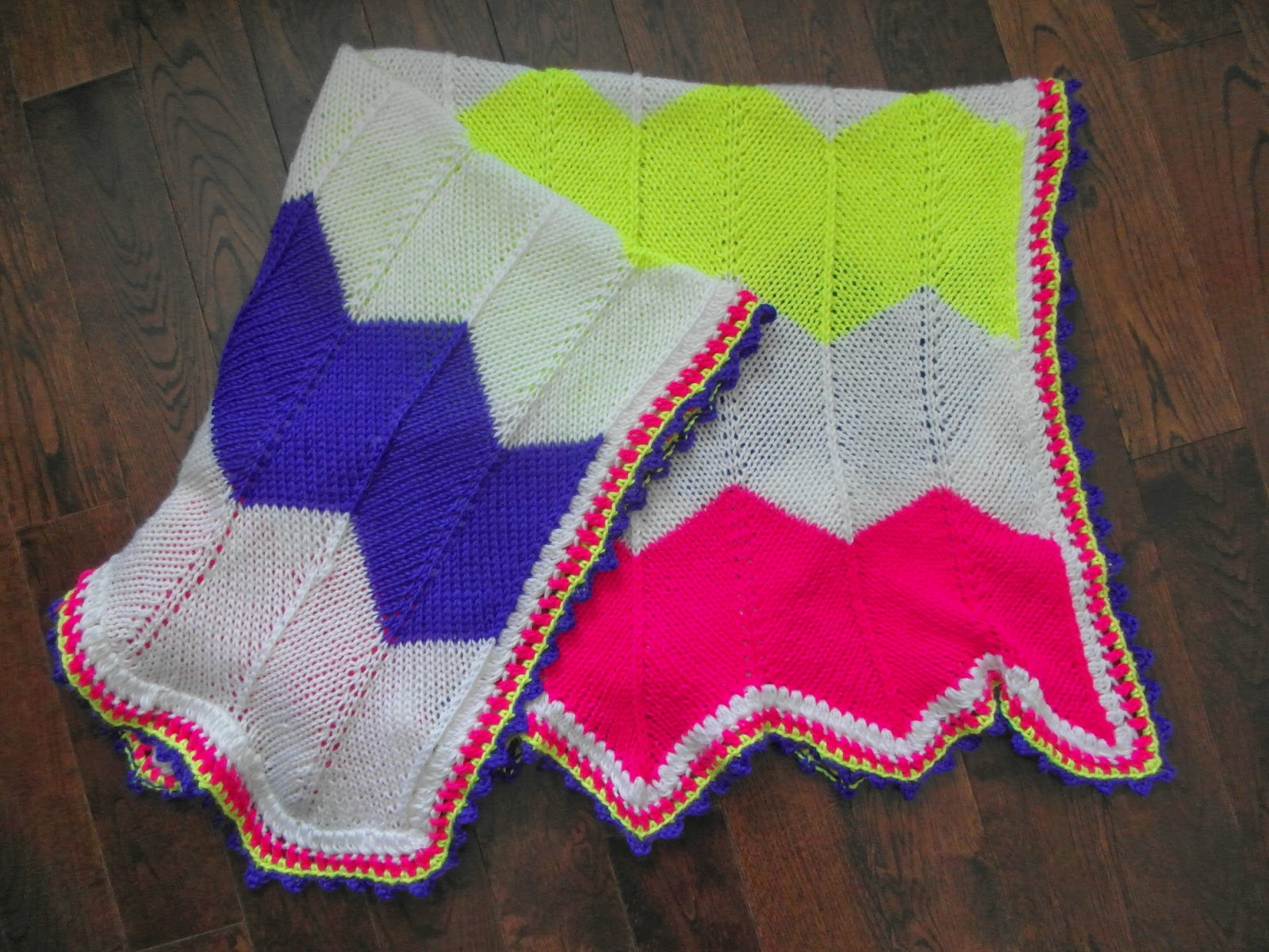 Lazy Daisy Knits by Amanda: Neon Afghan