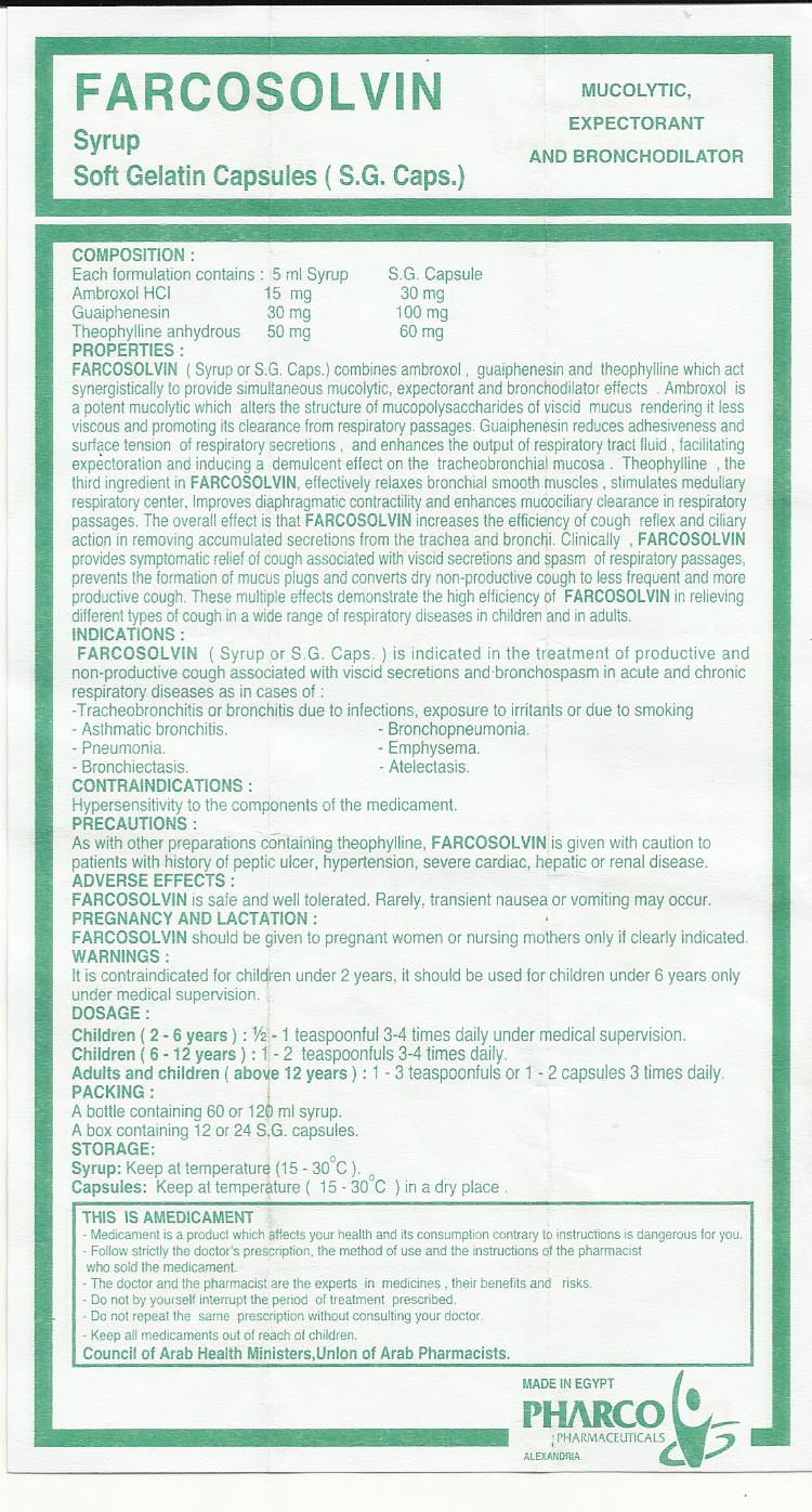 Drug Pamphlet: Farcosolvin