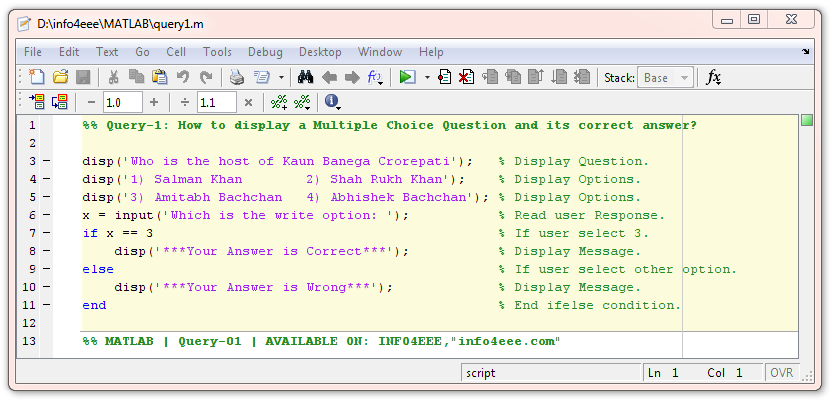 How to display a Multiple Choice Question and its correct answer in ...