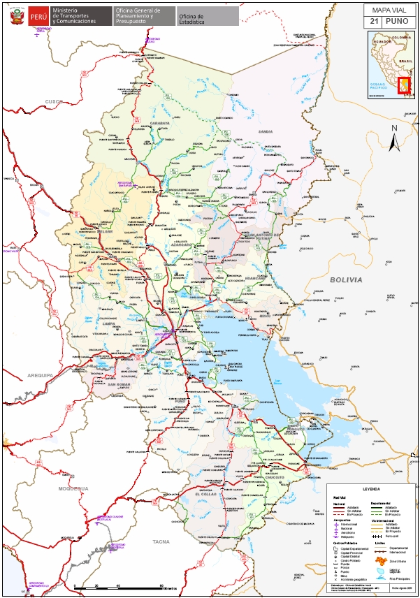 Crónicas de maestría: Mapa de la red vial de Puno