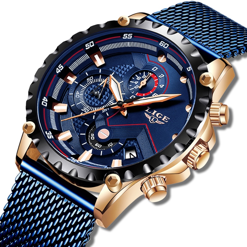 smart watch men: 2019 New LIGE Blue Casual Mesh Belt Fashion Quartz ... smart watch men: 2019 New LIGE Blue Casual Mesh Belt Fashion Quartz ...