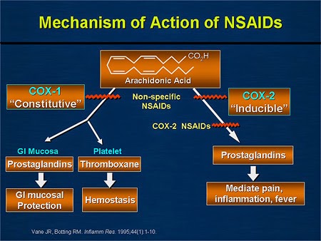 Listing Of Common Drugs: NSAIDs and prostaglandin (PG) synthesis inhibition