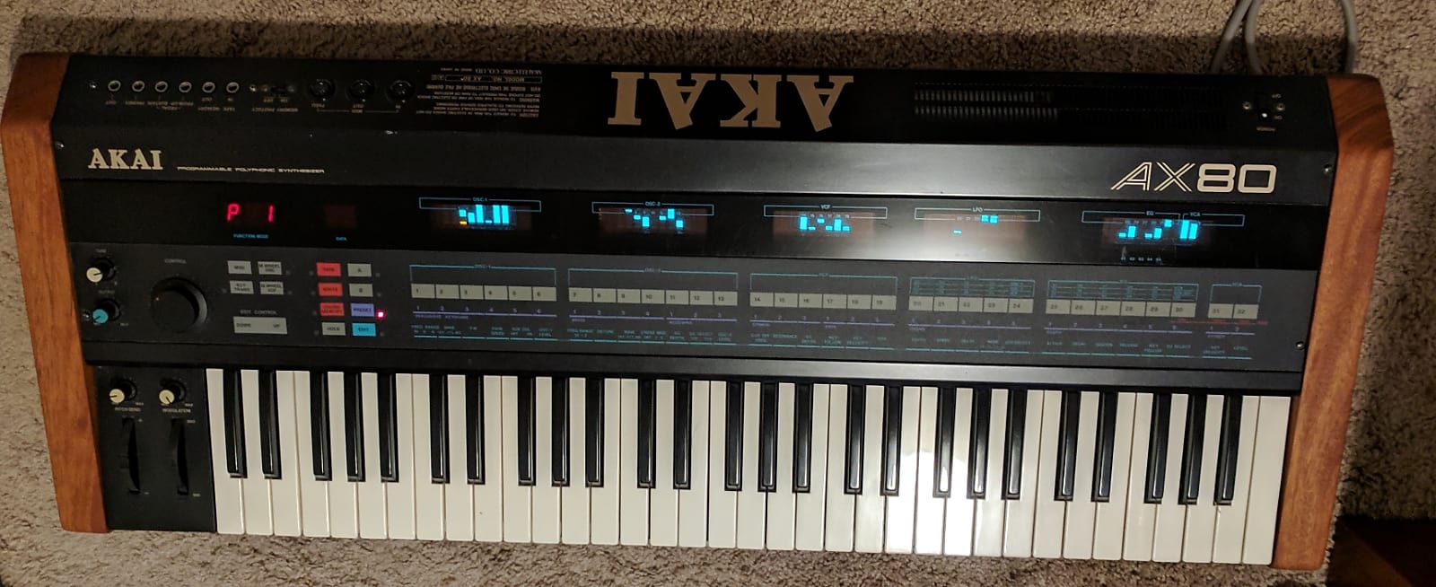 MATRIXSYNTH: Akai AX80 Synthesizer With Custom Wooden End Cheeks