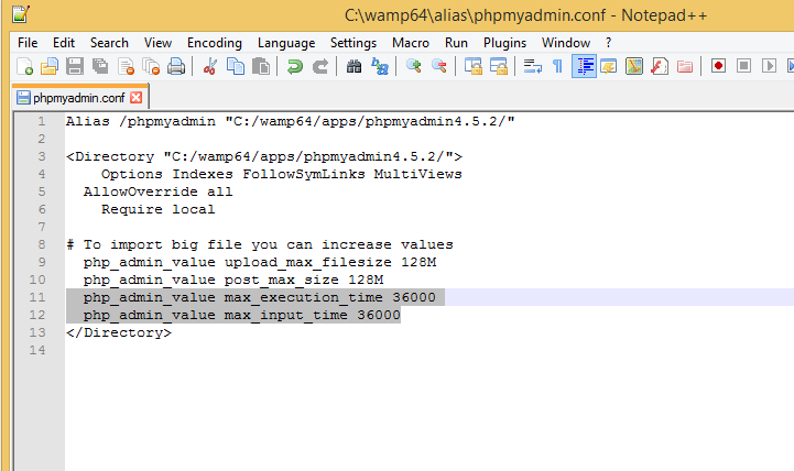 Maximum execution time of 360 seconds exceeded wamp phpmyadmin [Closed ...