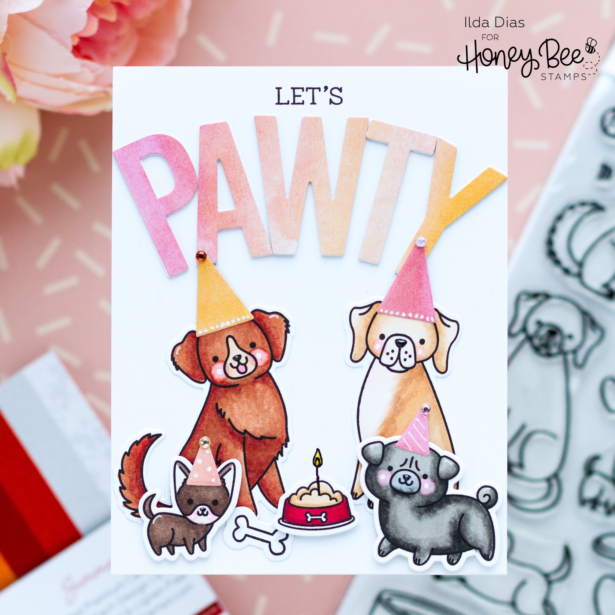 I Love Doing All Things Crafty: Let's Pawty Birthday Card | Honey Bee ...