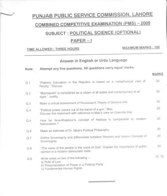 Past Papers Of All Universities And Boards In Pakistan: PMS Past Paper ...