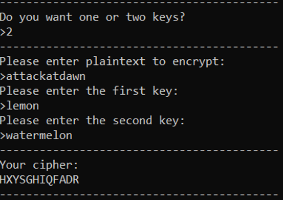 Vigenère cipher encryption with C++