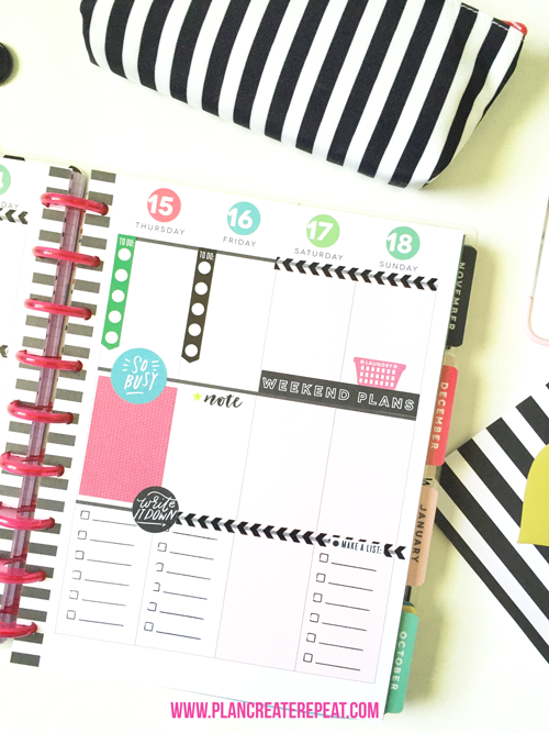 Plan Create Repeat: Inspiration: The Anatomy of my Weekly planner spread