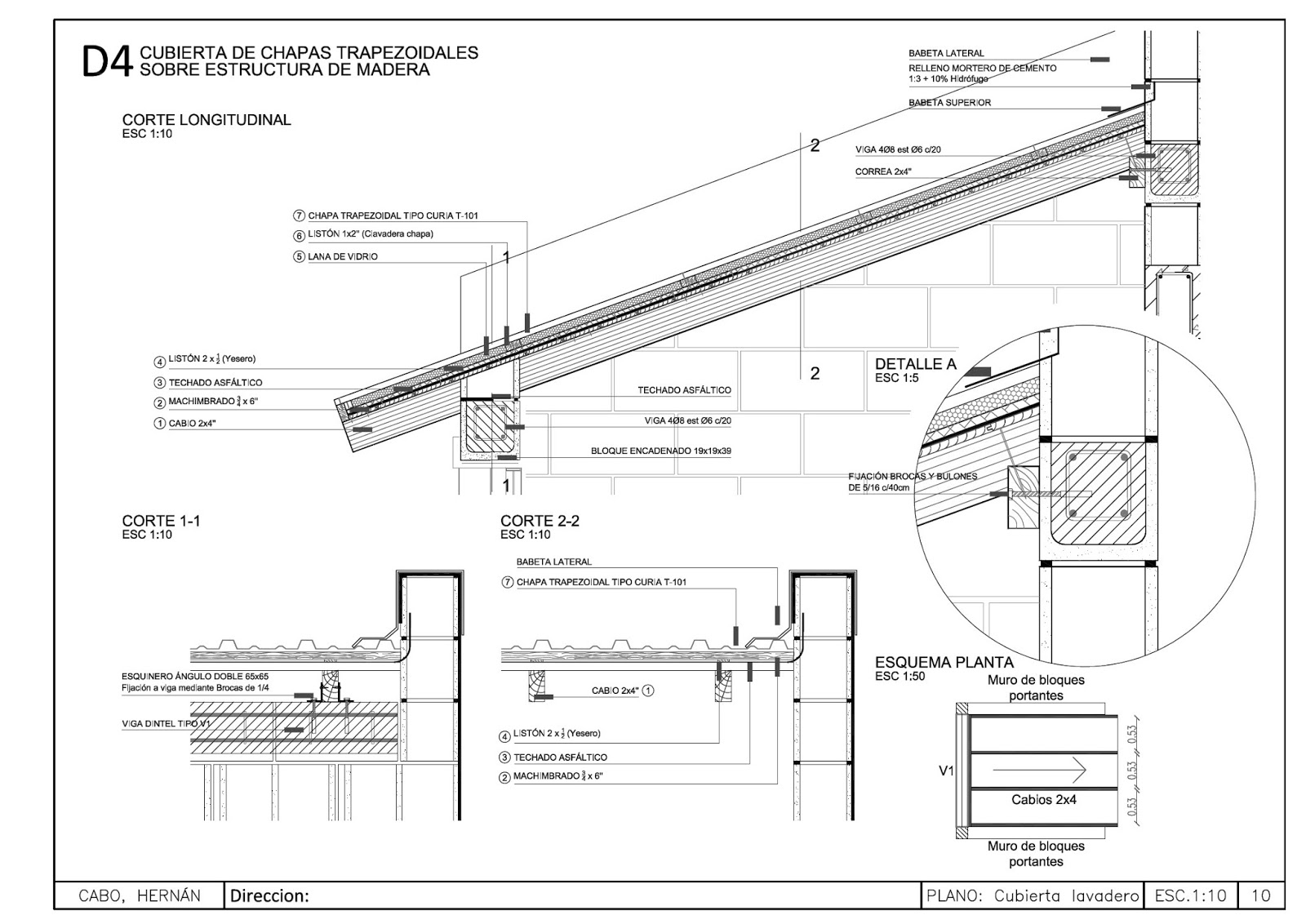 Techo de policarbonato: Techos inclinados estructura