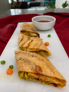 The Sizzling Pan: Schezwan Cut Dosa