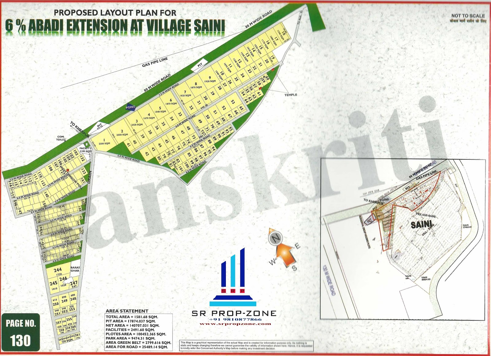 Proposed Layout Plan For 6% Abadi Extension at Village Saini