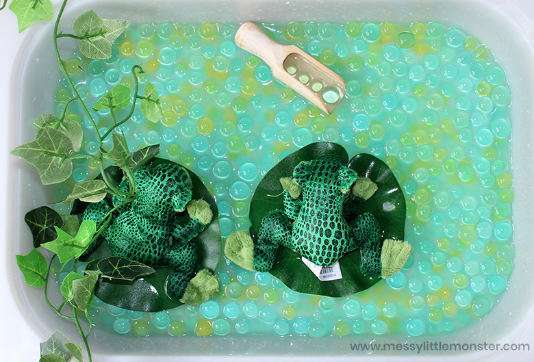 Frog Pond Water Bead Sensory Play - Messy Little Monster