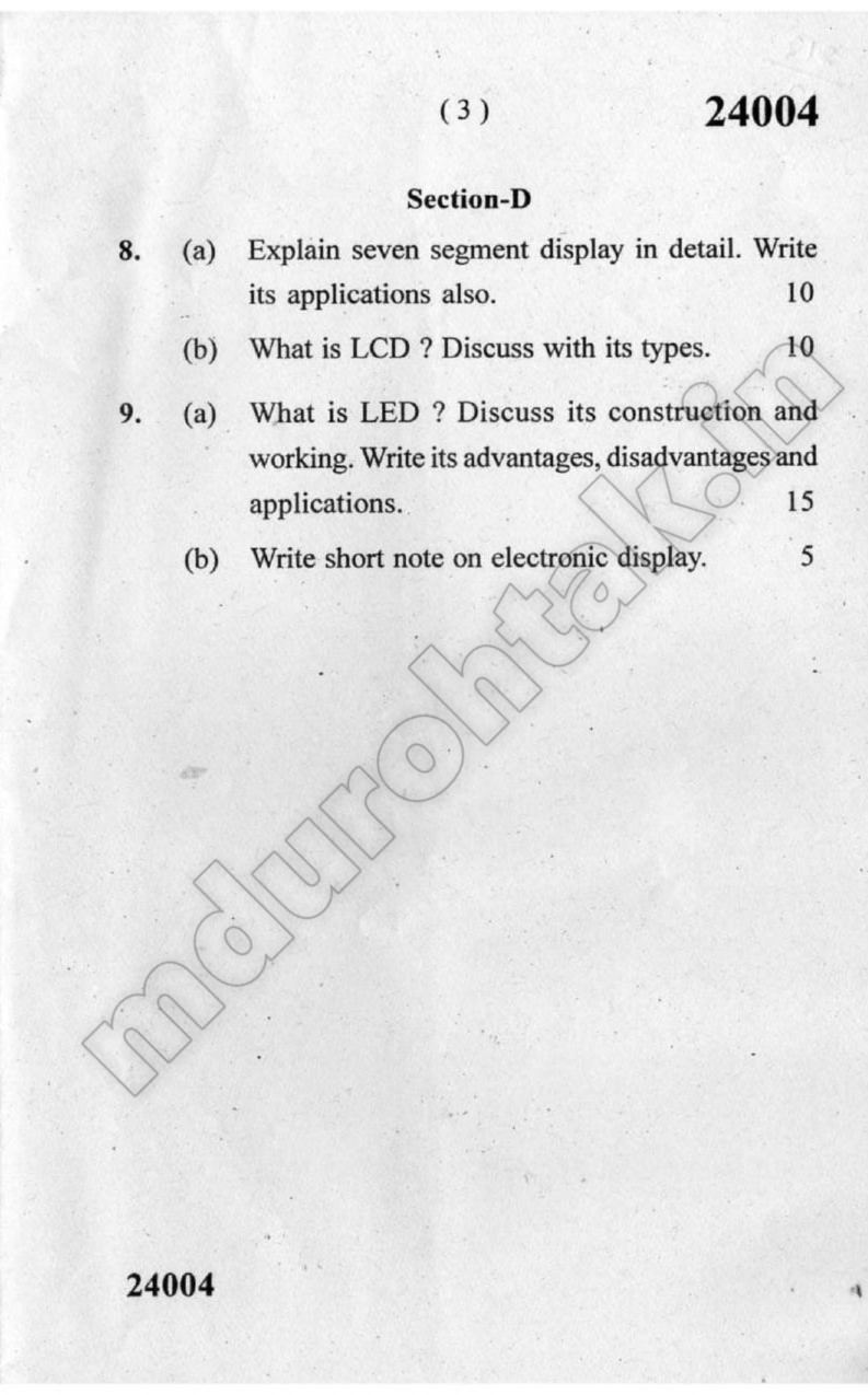 Electrical Technology - Question Paper - B.Tech. 1st year - December 2019