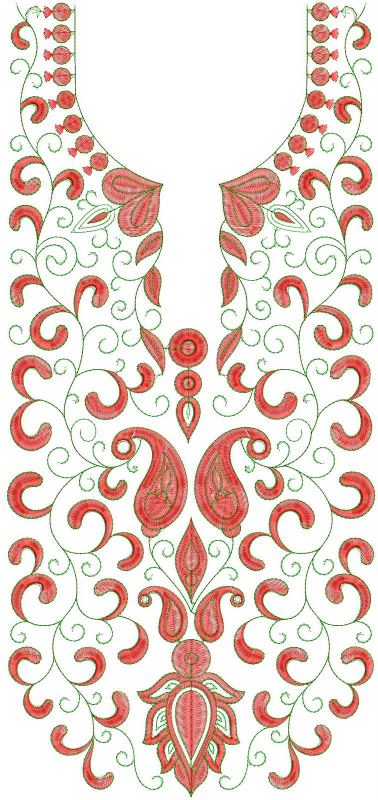 EmbDesignTube: Arebian Neck line 3 mm Sequin Embroidery Design Download