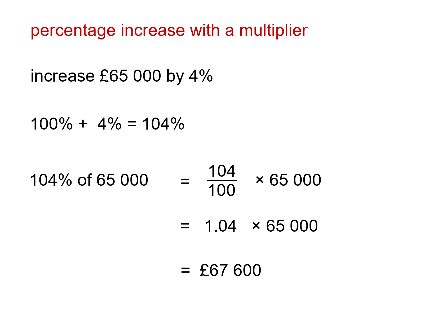 MEDIAN Don Steward mathematics teaching: % using multipliers