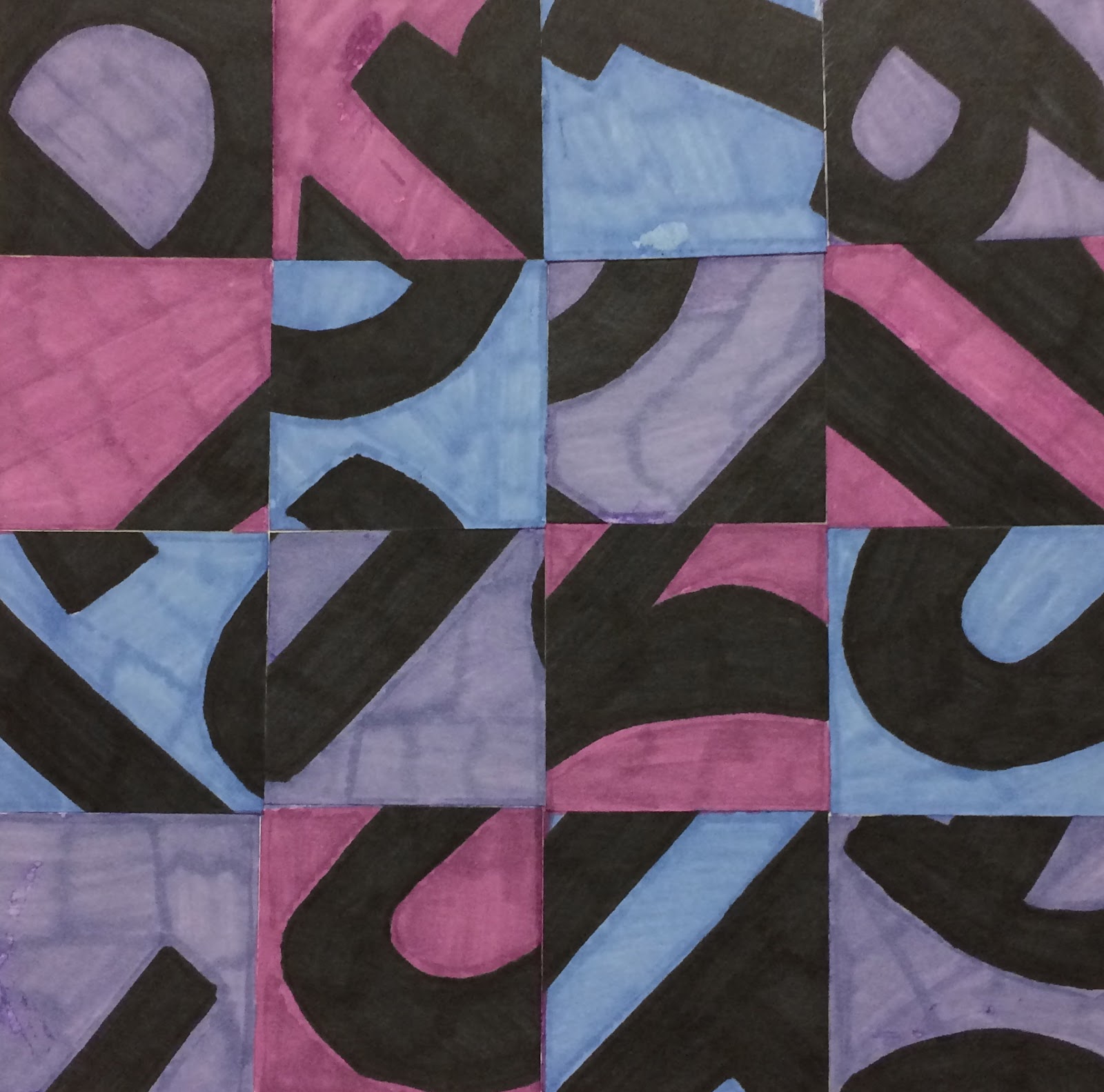 Mrs. Warchol's Art Blog: 6th Grade Abstract Name Designs