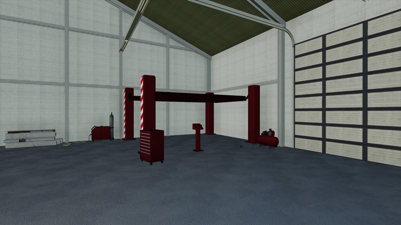 FS19 Hall with workshop v1.0 - FS 19 & 22 USA Mods Collection
