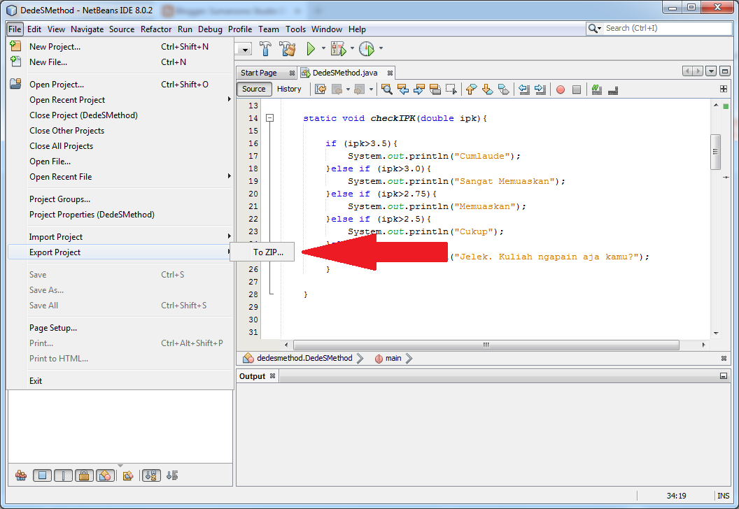 Cara Export Zip Projek Java pada Netbeans