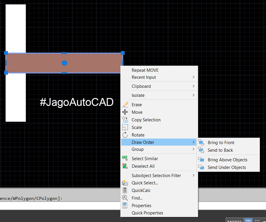 Fungsi Draw Order di AutoCAD