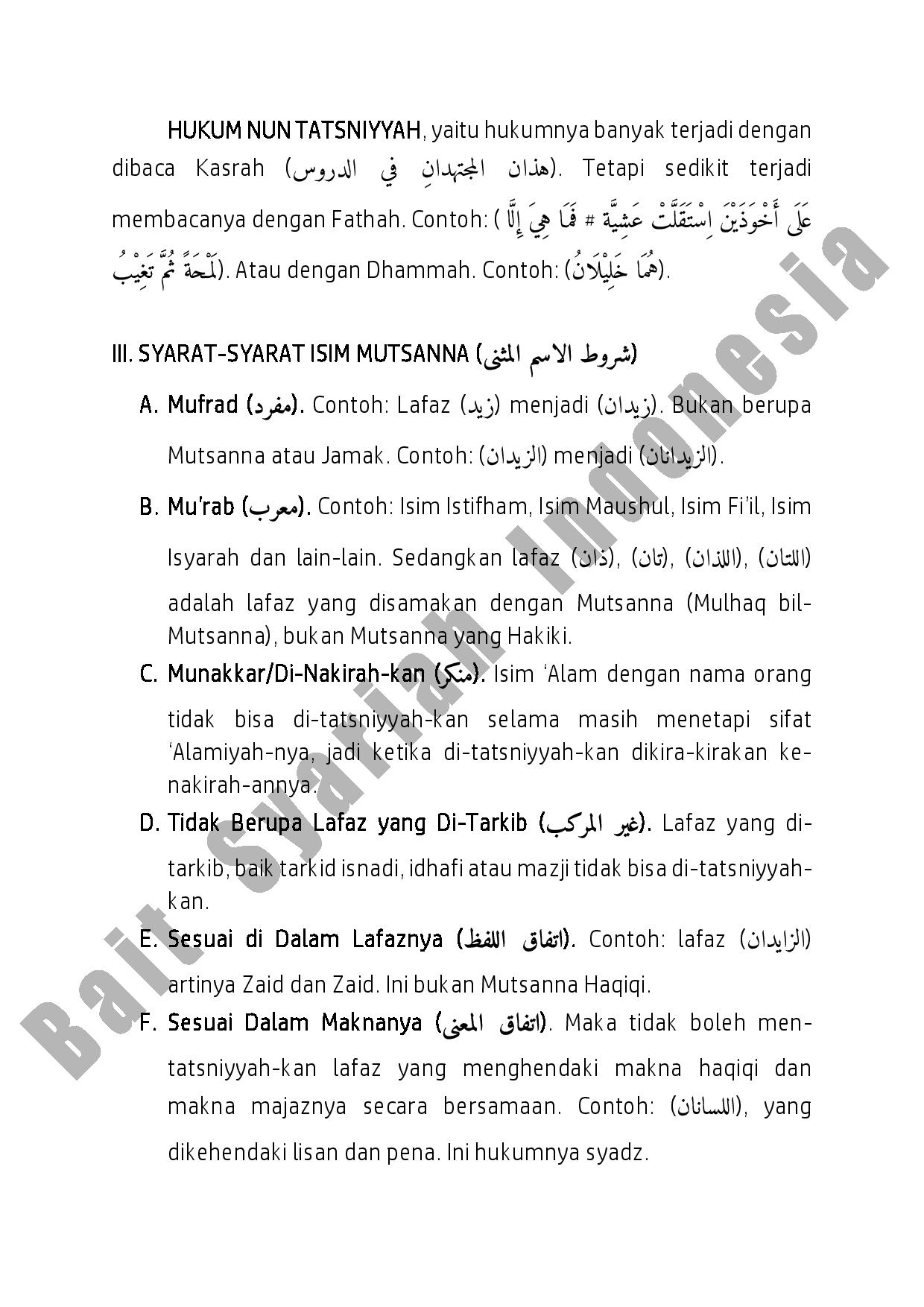 Ilmu Sharaf Bab 10 : Pembagian Isim Berdasarkan Jumlah Bilangannya