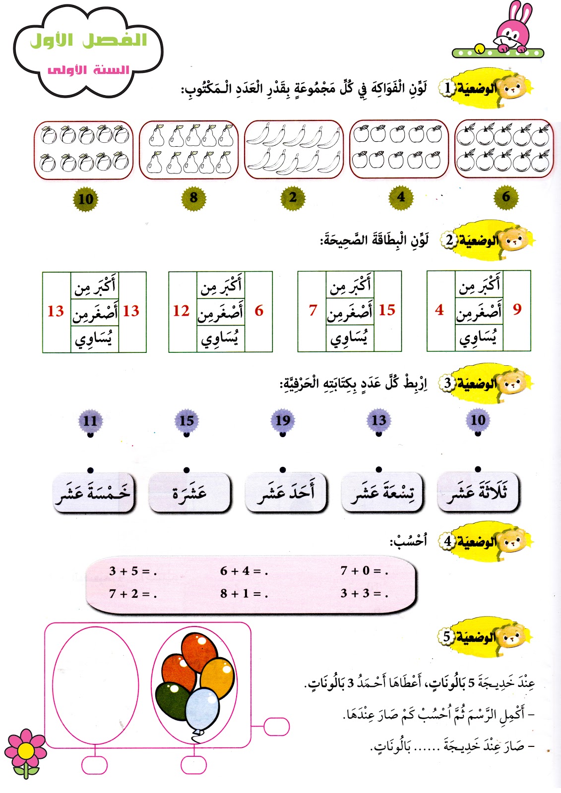 عمليات حسابية للسنة الثانية ابتدائي