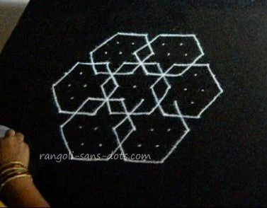 Rangoli - 11 dots designs with steps