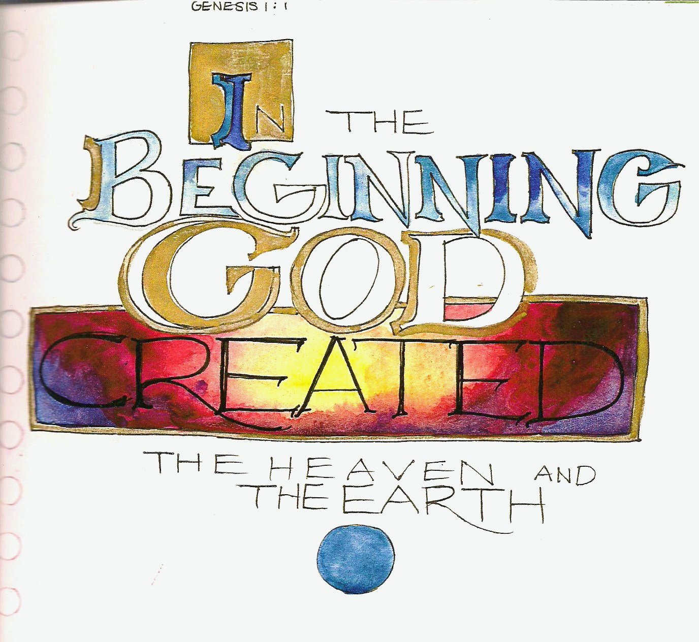 Marilyn Miller's Studio: "...Beginning...", a book of verses from Genesis 1