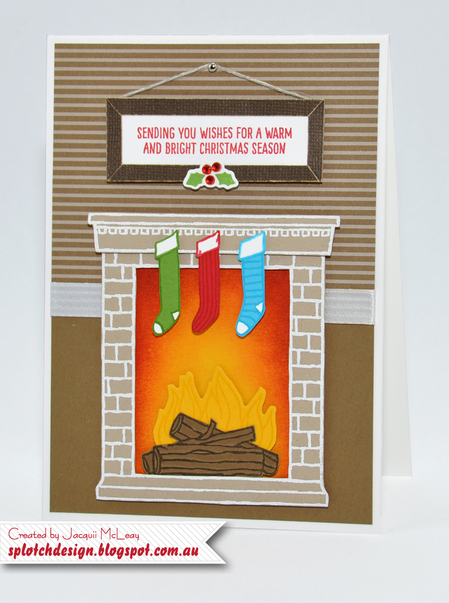 Splotch Design - Adding ink to paper!: Festive Fireplace Cards