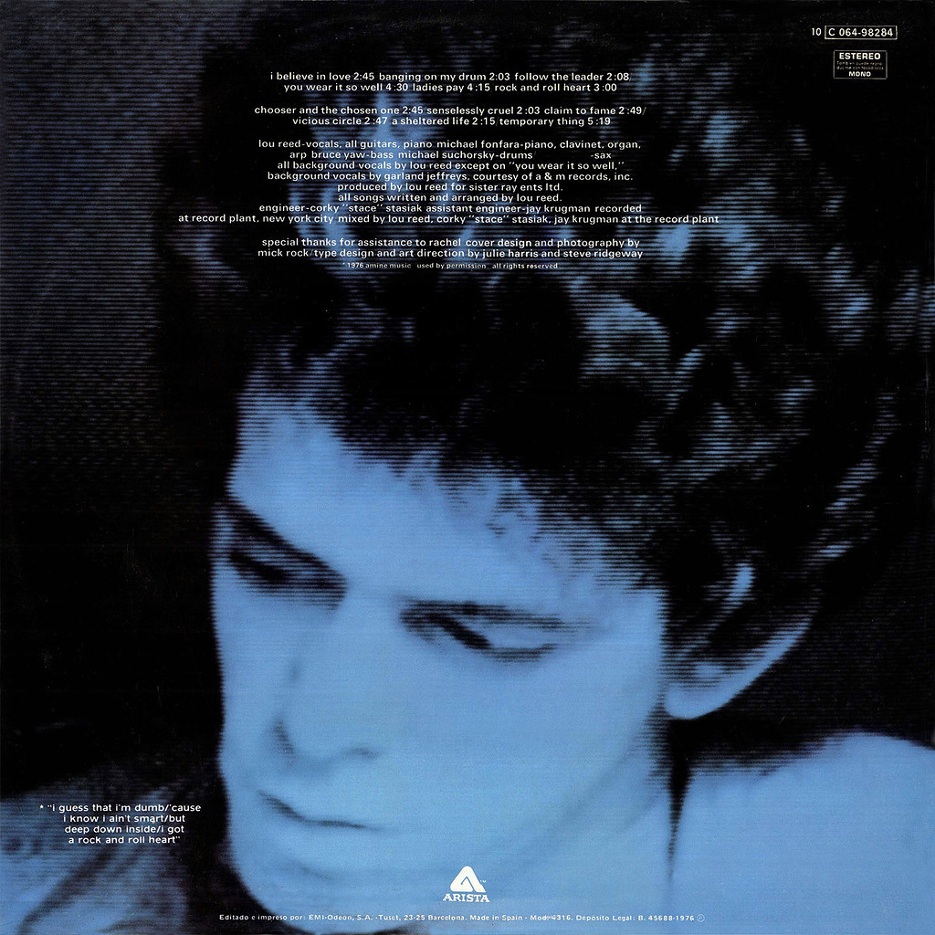 Classic Rock Covers Database: Lou Reed - Rock and Roll Heart (1976)