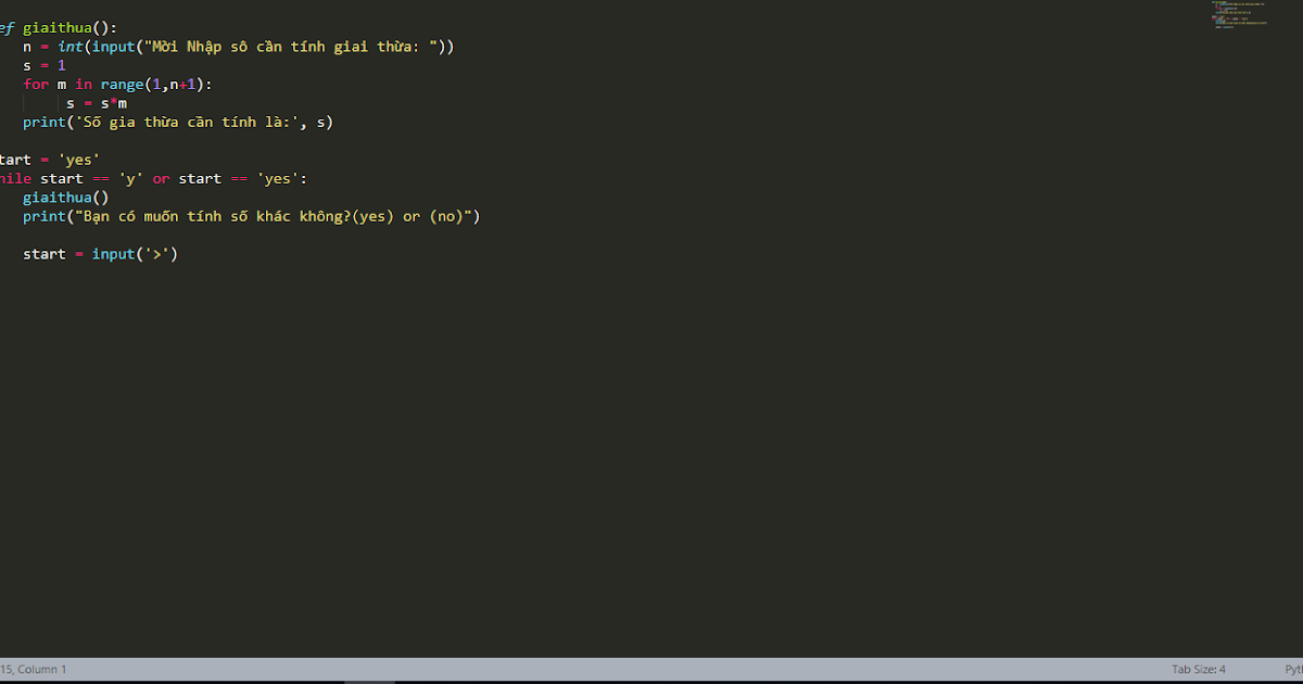 [Code] Chương trình tính số giai thừa bằng python3 ~ Tự Học Mạng