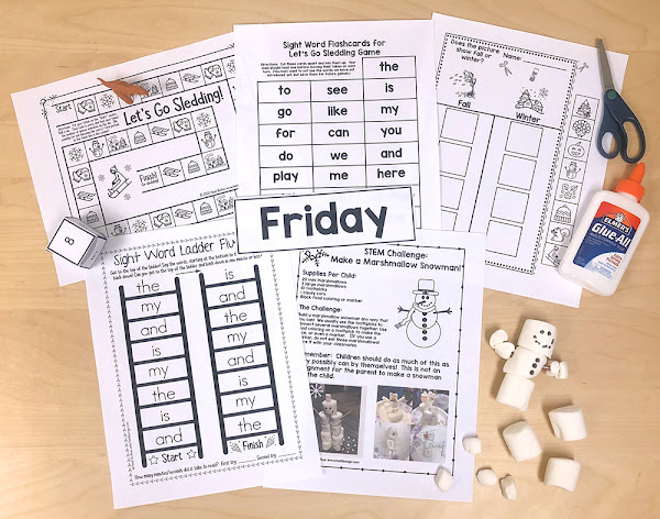 Distance Learning Packets for TK - Winter WEEK 5!