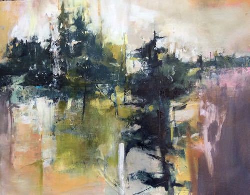 Joan Fullerton Paintings: Mixed Media Abstract Landscape Painting "In ...