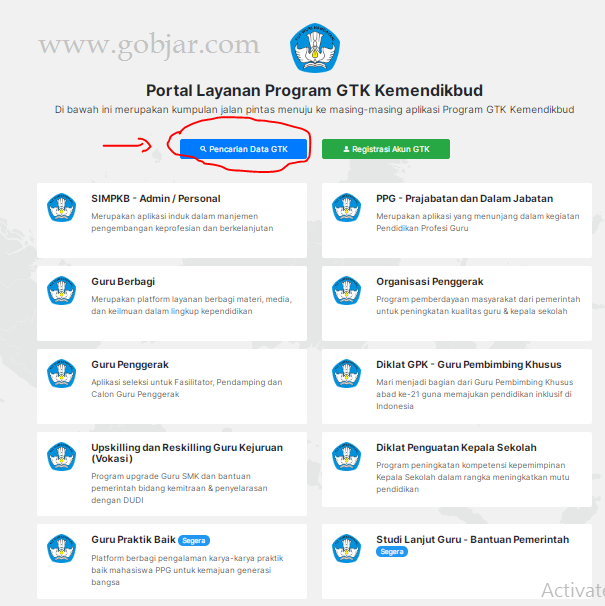 Pencarian Data GTK/Nama GTK / No. Peserta UKG - Sekases