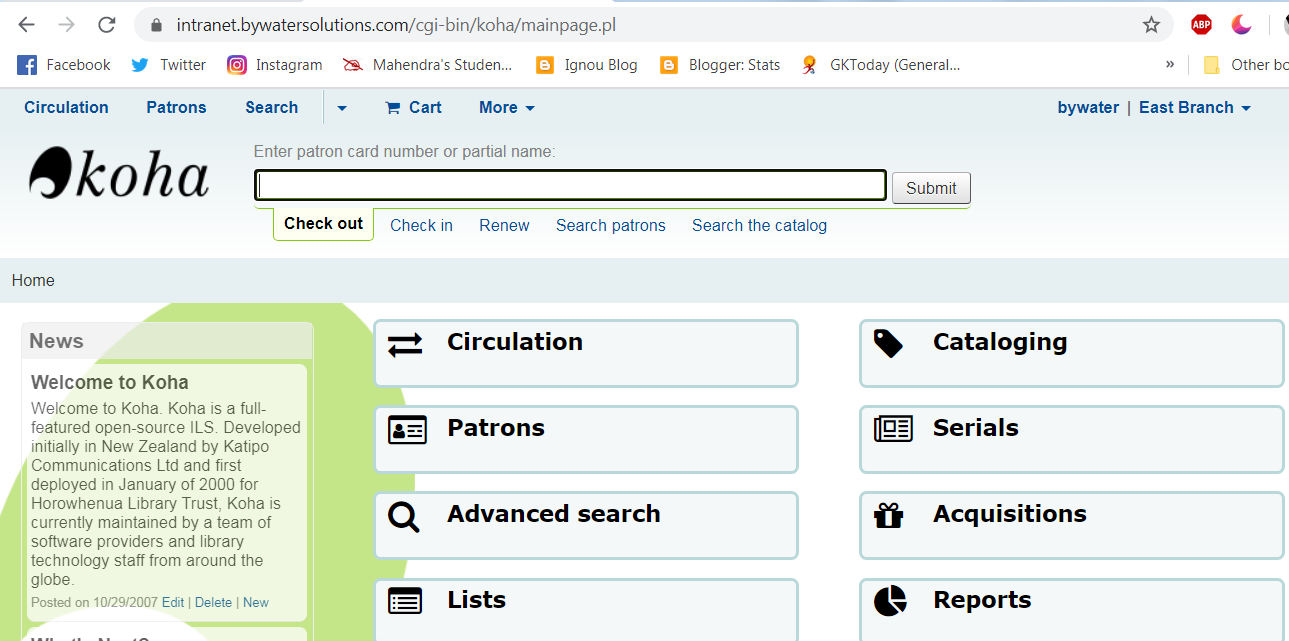 BLIE-229: ICT IN LIBRARIES PRACTICAL PART (KOHA PART)