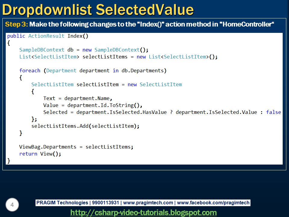Sql Server Net And C Video Tutorial Part 35 Setting An Item Selected When A Dropdownlist