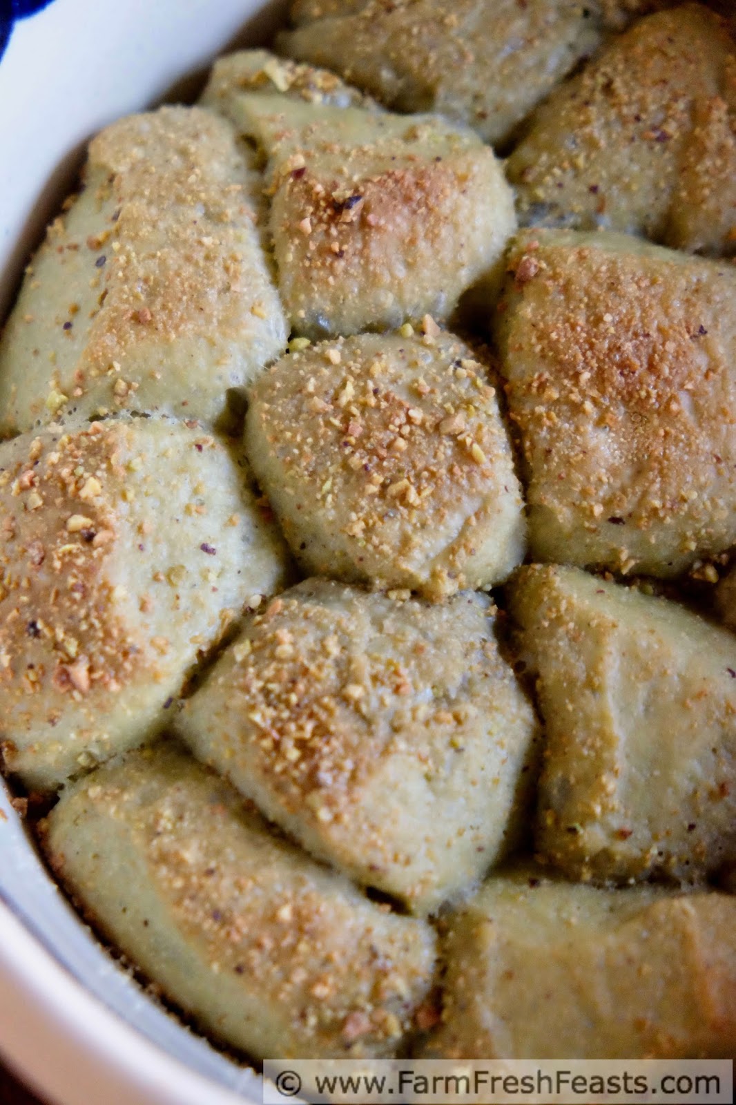 Farm Fresh Feasts: Matcha Monkey Bread with Pistachio