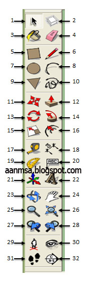 Mengenal nama dan Fungsi tools sketchup untuk Pemula