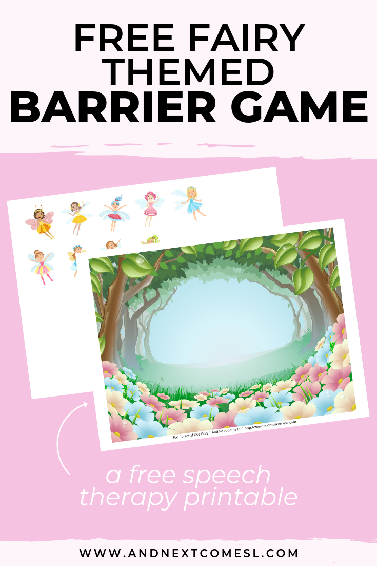 Free Printable Fairies Barrier Game for Speech Therapy | And Next Comes ...
