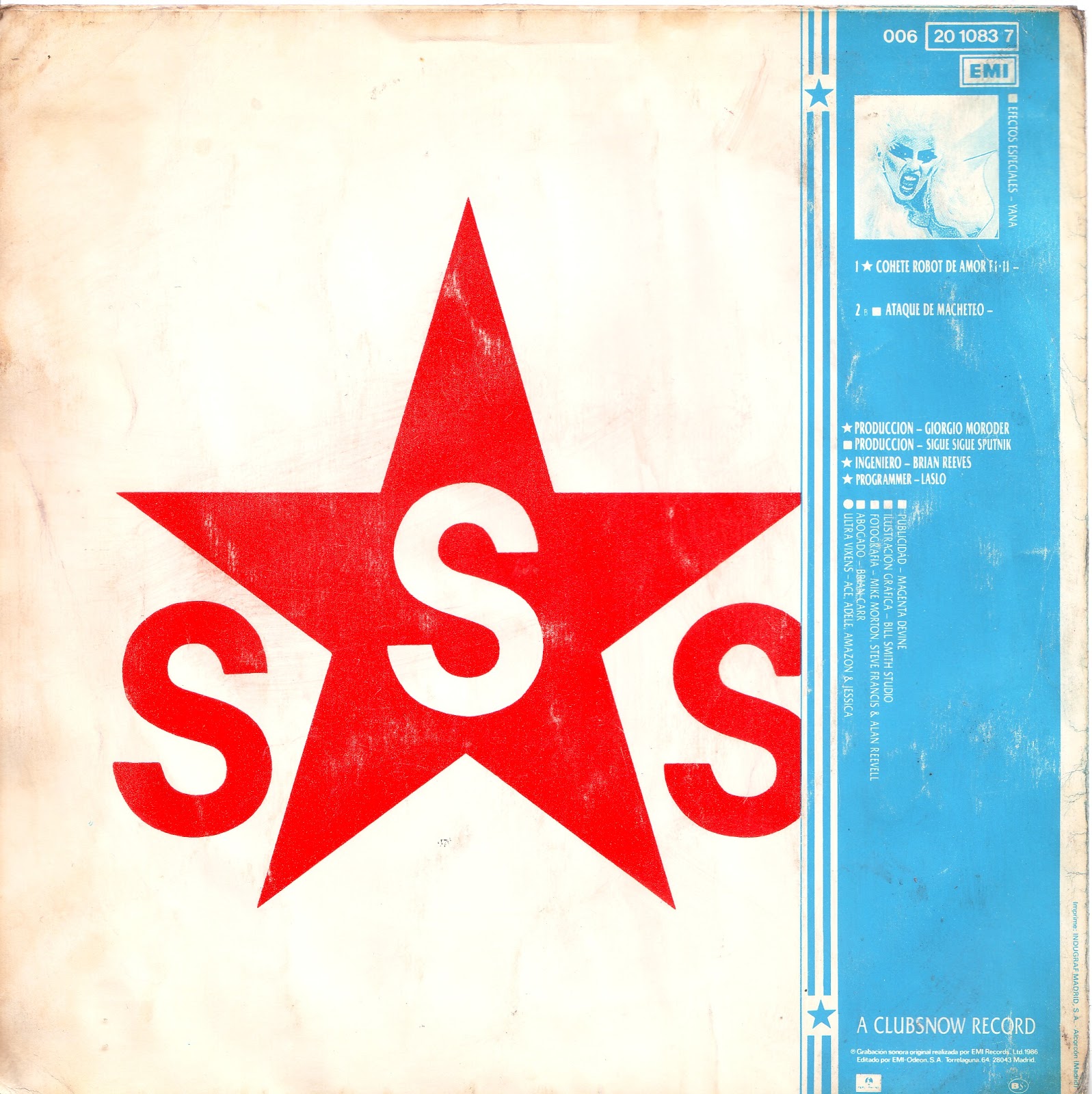 SPANISH BOMBS: Sigue sigue Sputnik -Love missile F1-11 7" 1986