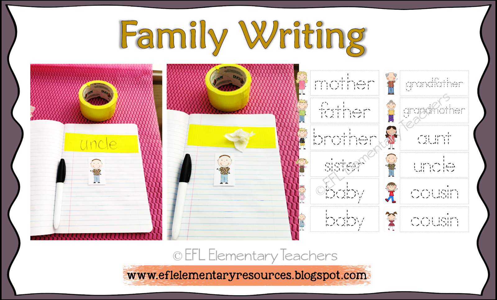 EFL Elementary Teachers: Family Flashcards and Worksheets for ESL students