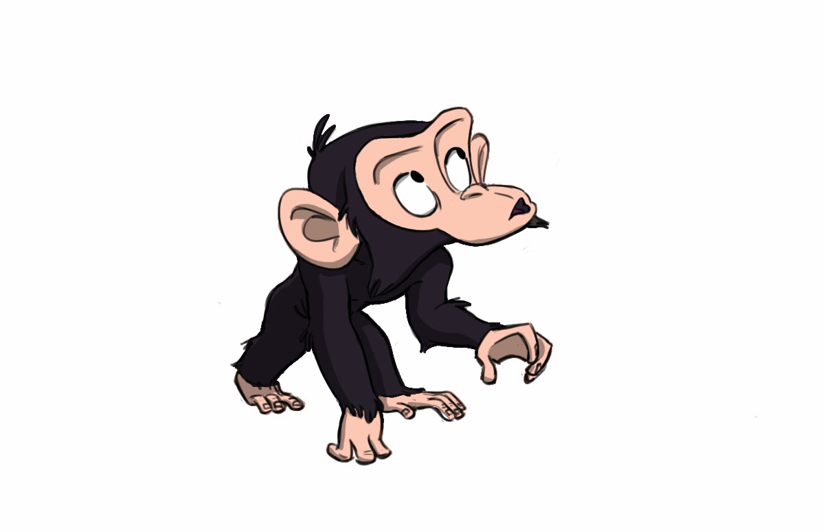 das sketches: Chimpanzee Coloured