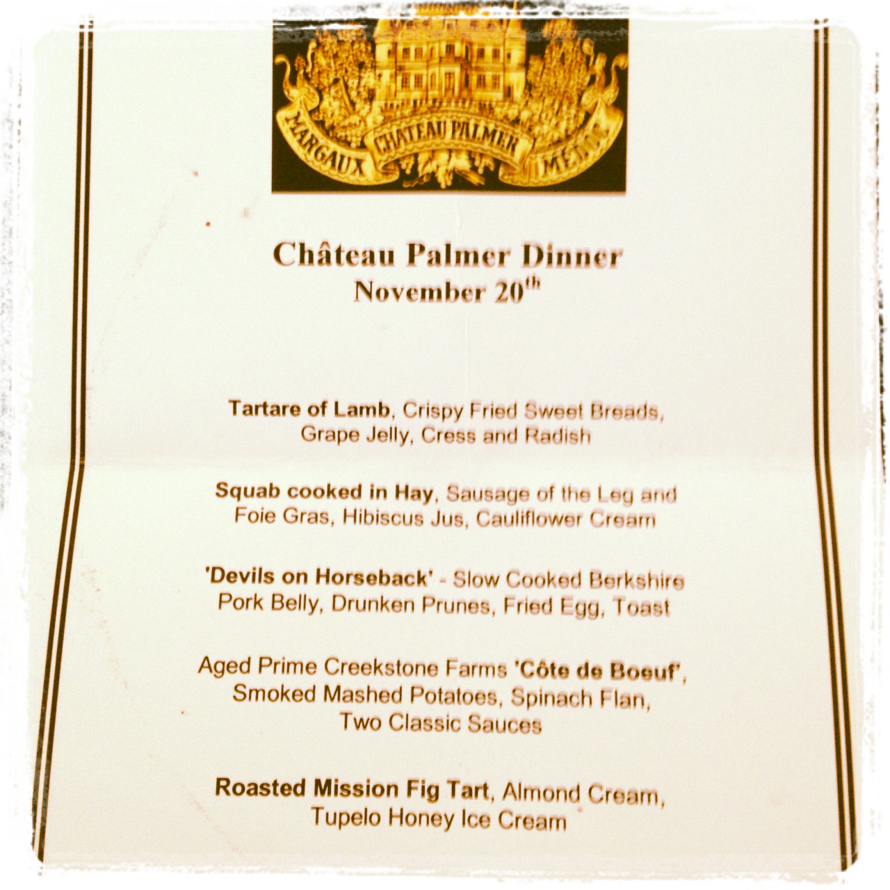 The Chowfather: Beast Meals 2012 #13 Chateau Palmer Dinner @ Edge Steak ...